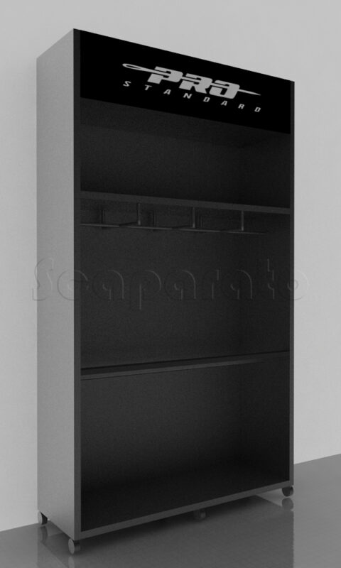 Exhibidor modular para ropa cuentan con múltiples funciones.